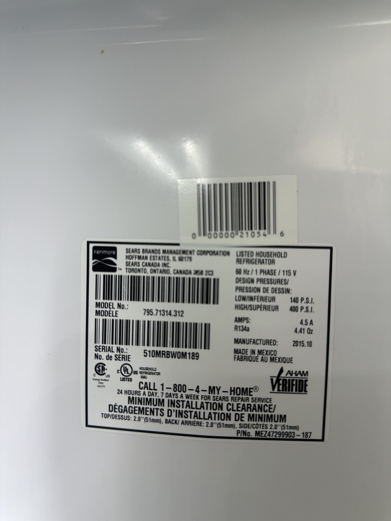 Kenmore French door fridge 795.71314.312 - Discount Appliances